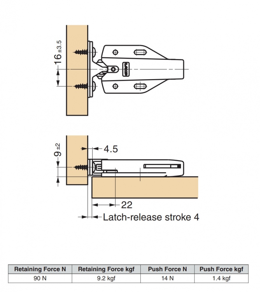 Touch Latch Non-magnetic MLC-100 - solmer.co.uk